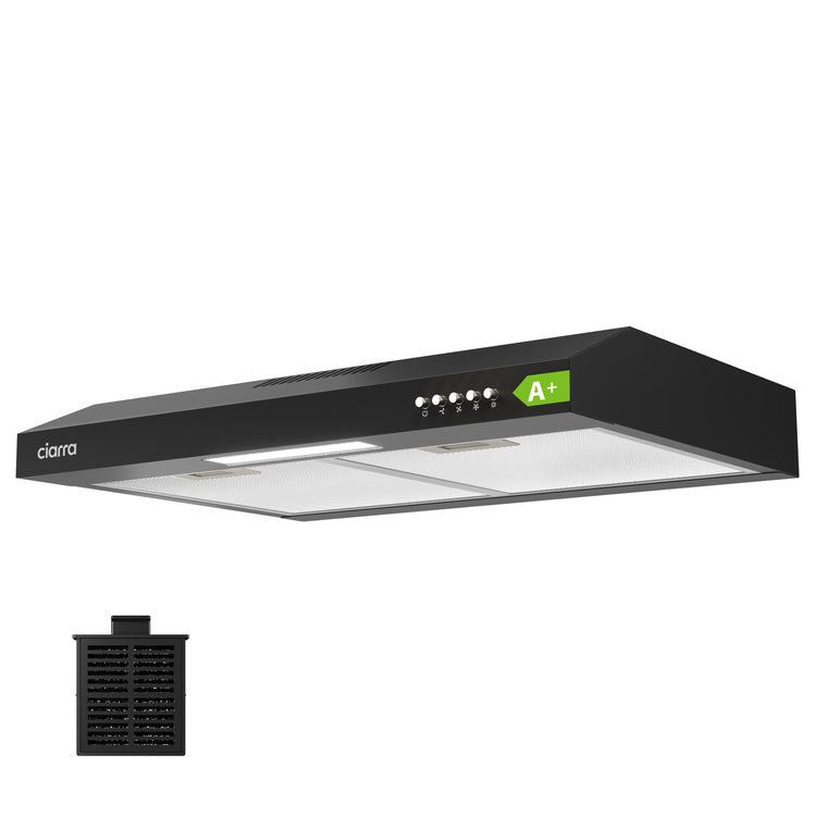 CIARRA 60cm Slim Cooker Hood in Black Under Cabinet CBCB6903D-B ...