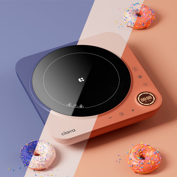 Ciarra Donut Portable Single Induction Hob 2000W with 4H Timer 13 Amp ...