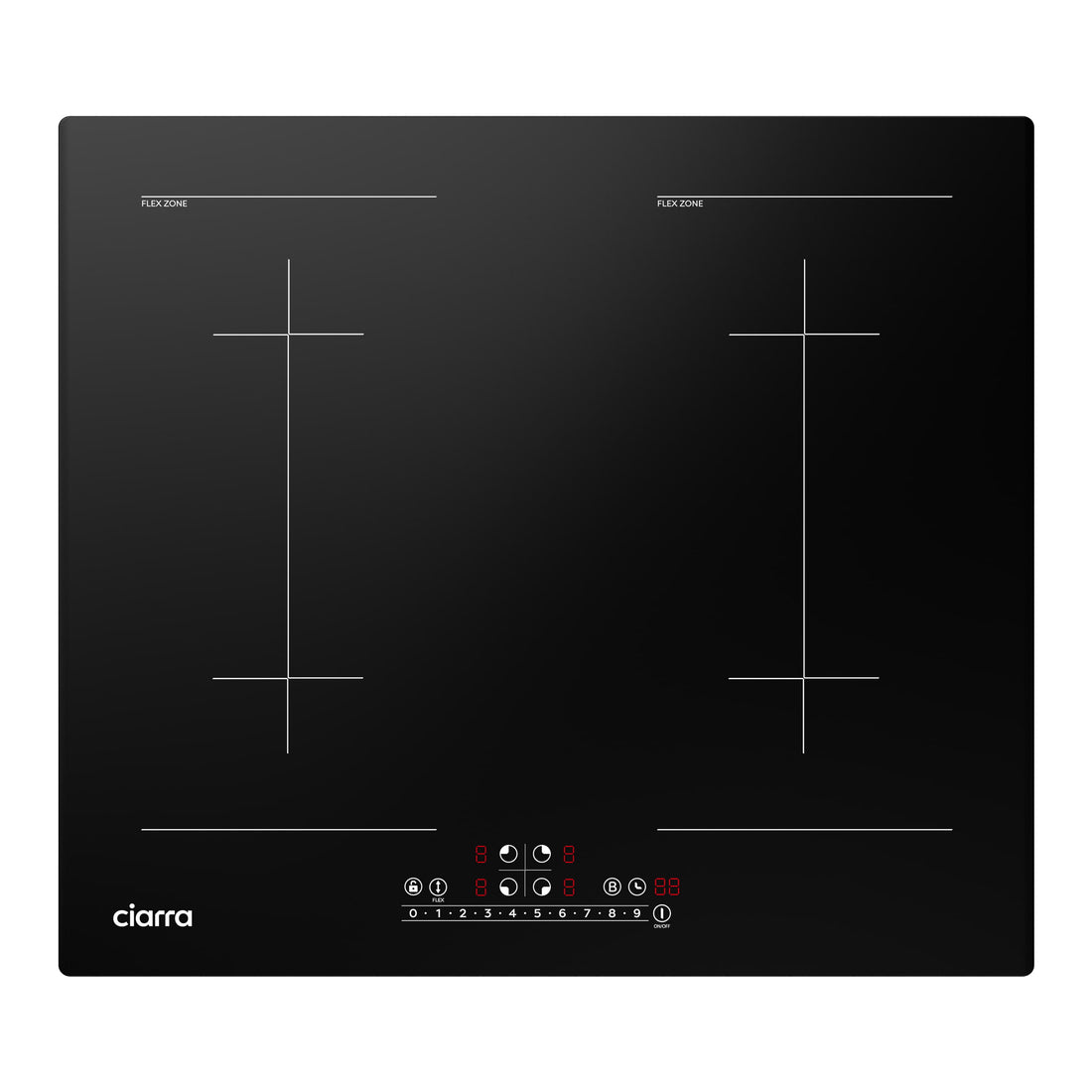 4 Zones Built-in Induction Cooker with Boost and FlexZone CBBIH4BFF-OW ...